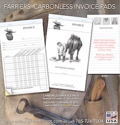 Farriers Greeting Cards 2-Part Carbonless Invoice Pads for Farriers