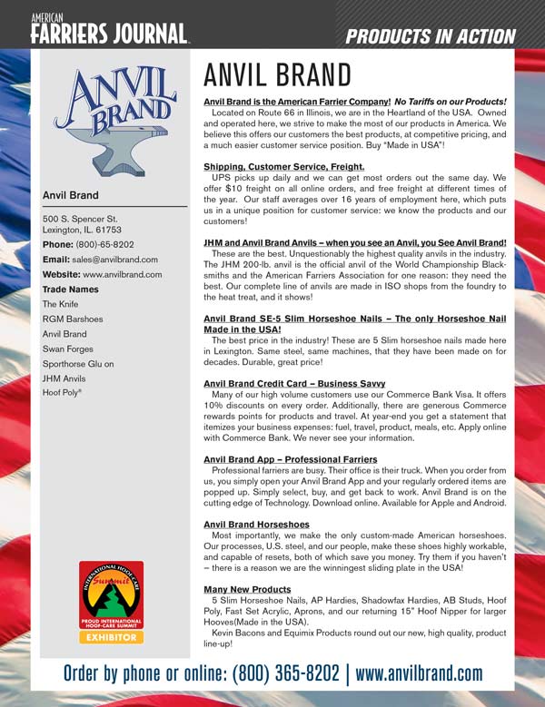 Products in Action, September/October 2019: Anvil brand