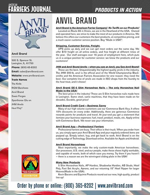 Products in Action, September/October 2019: Anvil brand